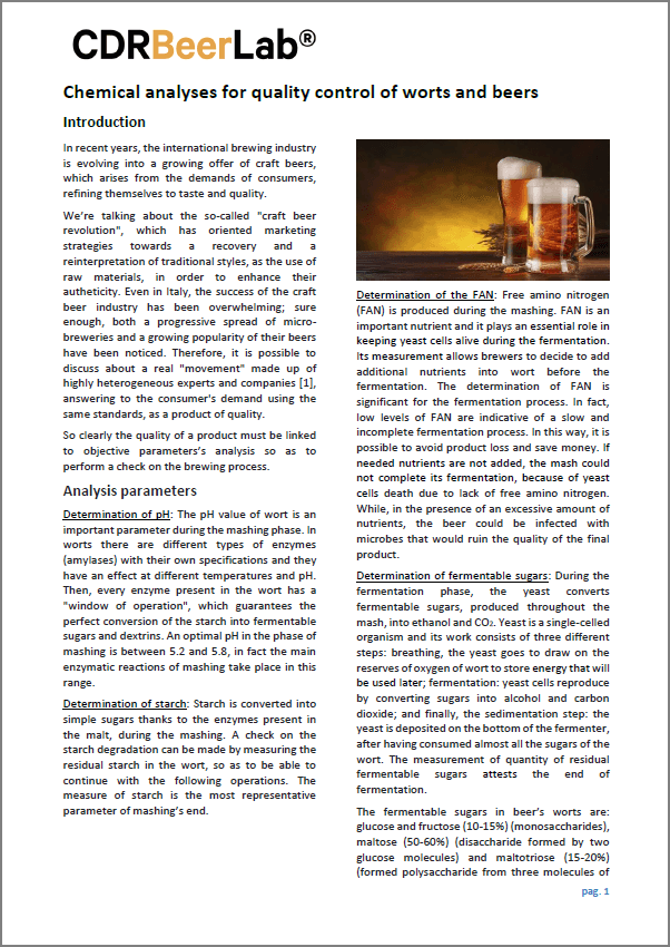 Analisi chimiche per il controllo della birrificazione | CDR BeerLab®
