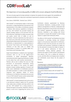 Assessing quality of edible oil for food fortification | CDR FoodLab®